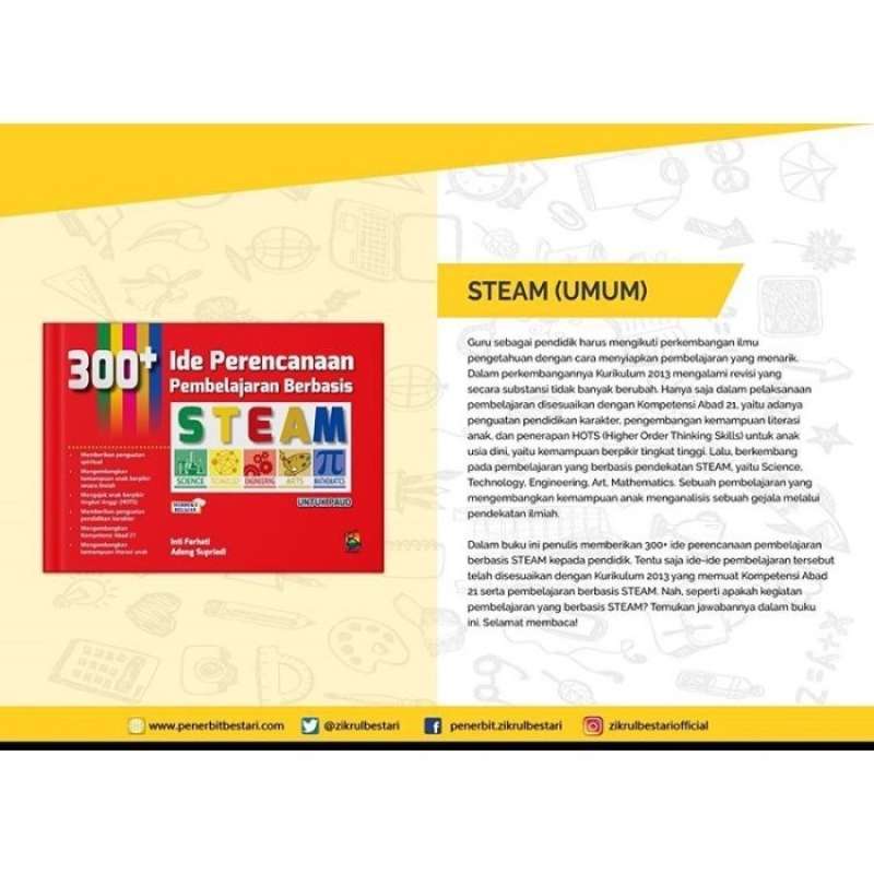 Promo Buku Panduan Guru PAUD -TK - STEAM - 300+ Ide Pembelajaran Berbasis Diskon 25% di Seller ...