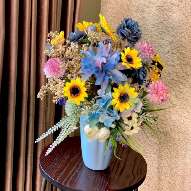 Promo Rangkaian Pot Bunga Vas Artificial Table Vase Flower Arrangement ...