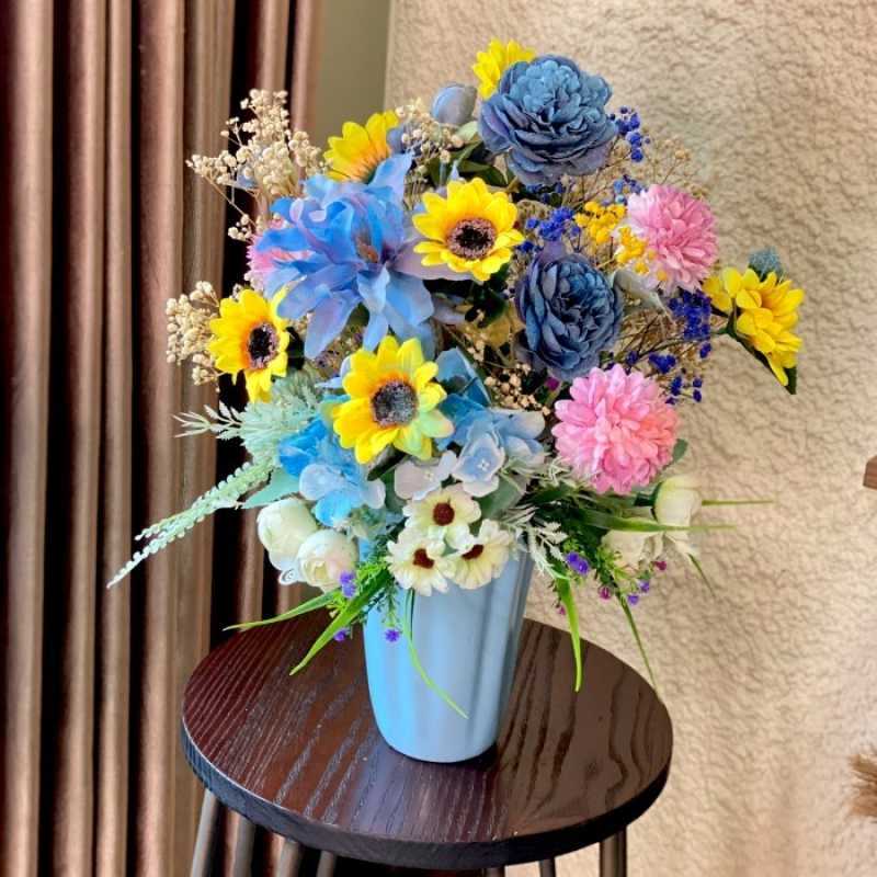 Promo Rangkaian Pot Bunga Vas Artificial Table Vase Flower Arrangement ...