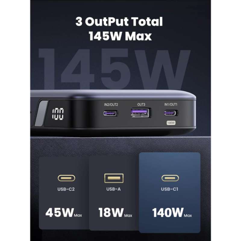 Promo UGREEN Powerbank 25000mAh 145W PD USB TYPE C QC Fast Charging 90597A Diskon 6% di Seller ...