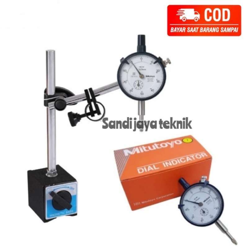 Promo Paket Dial Indicator Mitutoyo 2046s Magnetic Base Test Stand
