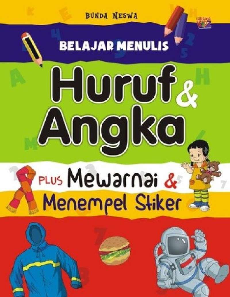 Jual Buku Belajar Menulis Huruf & Angka Plus Mernai & Menempel Stiker ...