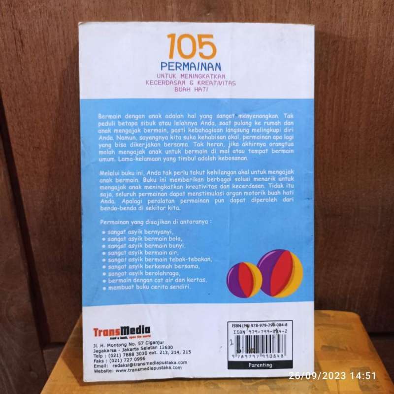 Jual buku 105 permainan untuk meningkatkan kecerdasan kreativitas anak ...