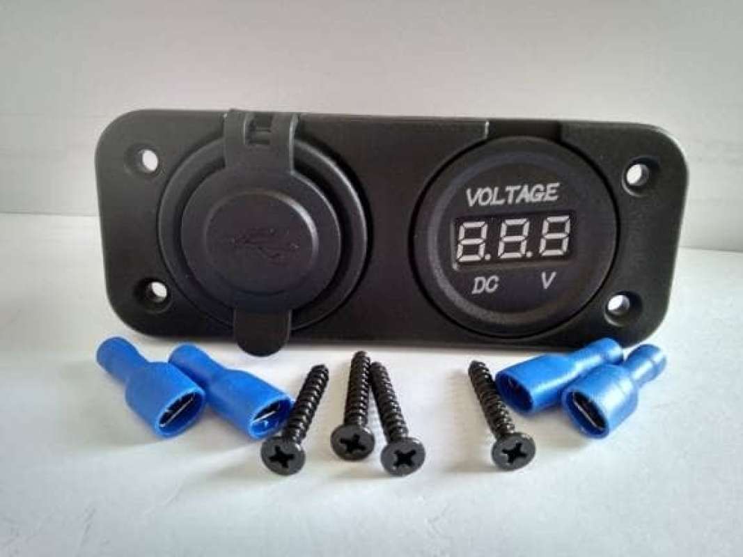 Promo Voltmeter Motor Layar Digital Led & Chager 2 Socket Usb Diskon 23 ...