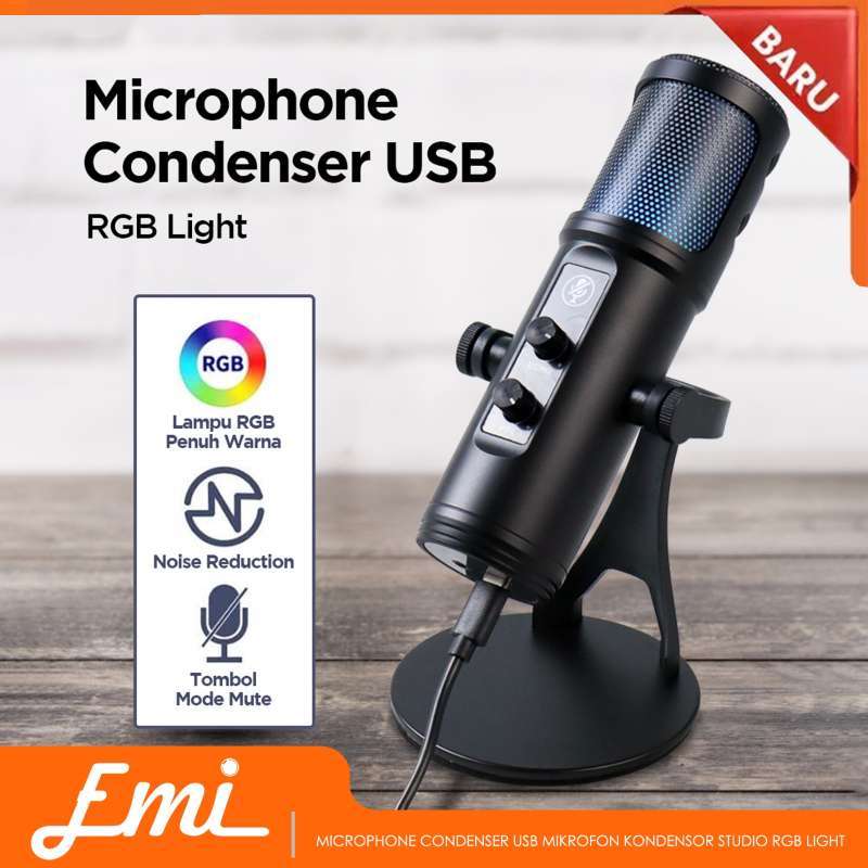 Promo Microphone Condenser Usb Mikrofon Kondensor Studio Rgb Noise Reduction Diskon 3% Di Seller ...