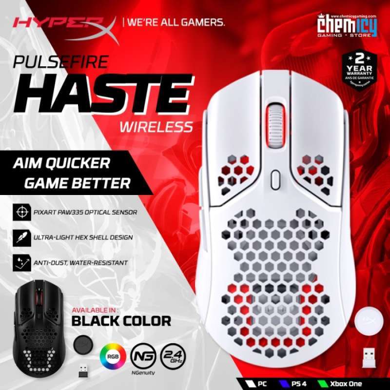 Promo Hyperx Pulsefire Haste Rgb Wireless Gaming Mouse Diskon 23% Di ...
