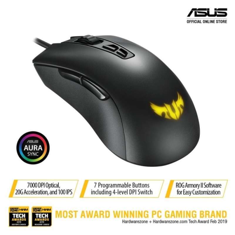 Promo TUF Gaming M3 Ergonomic Wired RGB Gaming Mouse with 7000 DPI ...