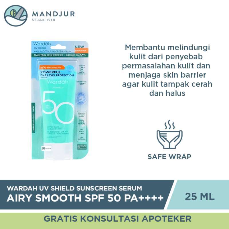 Jual Wardah UV Shield Airy Smooth Sunscreen Serum SPF 50 PA++++ 25 mL ...