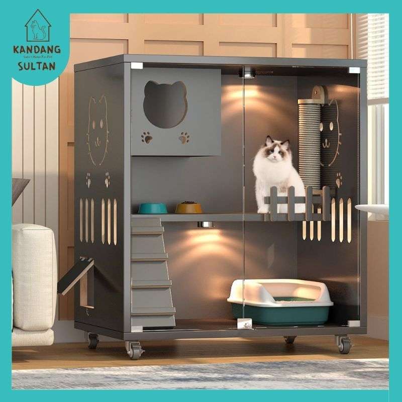 Jual Rumah Villa Kandang Kucing Mewah Knockdown Bongkar Pasang Elegant ...