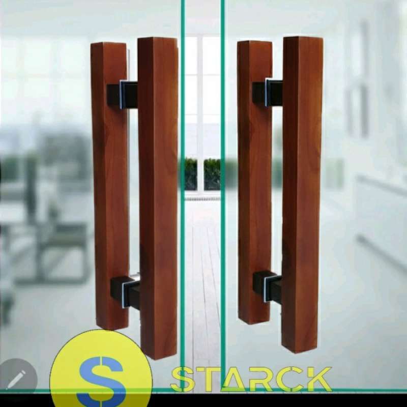 Promo Pull handle starck full natural wood jati pintu kaca dan kayu ...