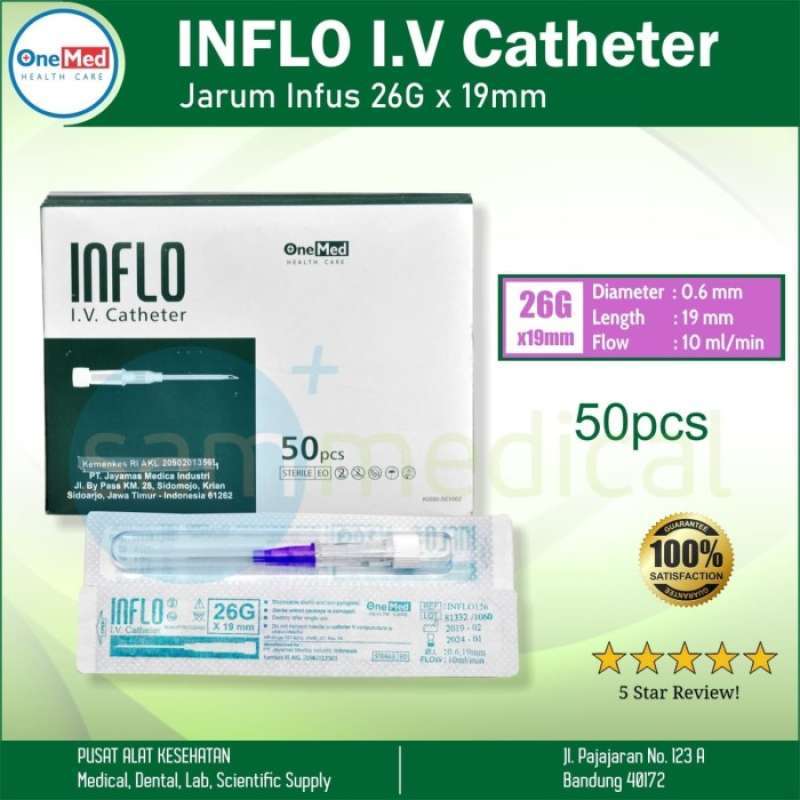 Jual Onemed Inflo Iv Catheter 26g X 19mm / Jarum Infus @pcs Di Seller ...