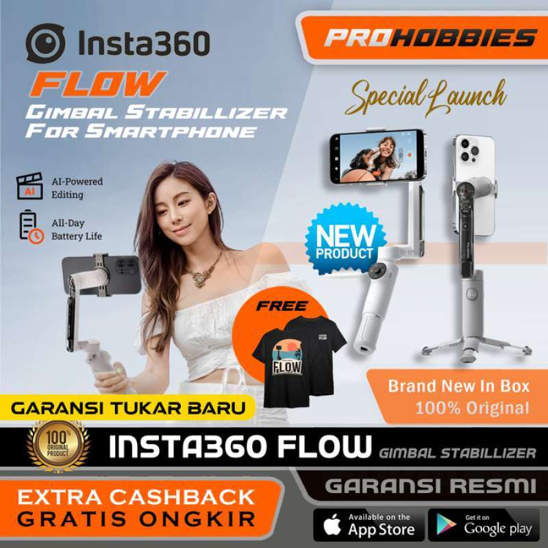 Promo Insta360 Flow AI Auto Tracking Gimbal Stabilizer Smartphone Insta 360 Diskon 23% di Seller ...
