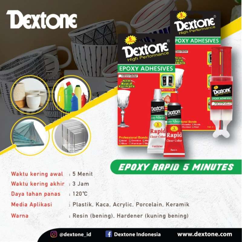 Jual Dextone Lem Besi Epoxy Rapid Clear 48 Gr - Rapid Suntik di Seller ...