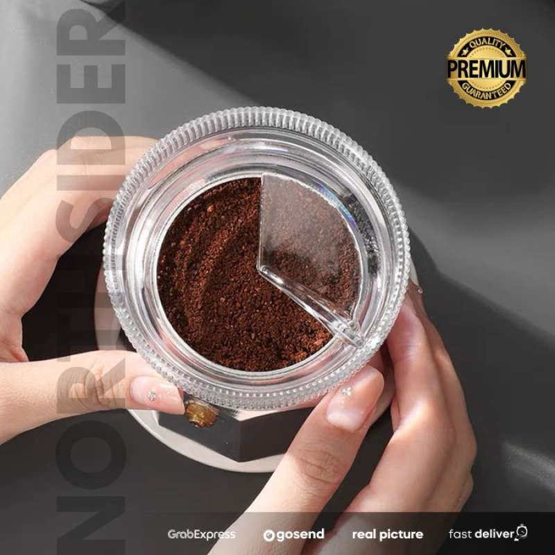 Promo moka pot kopi powder coffee dosing ring funnel rotating leveling ...