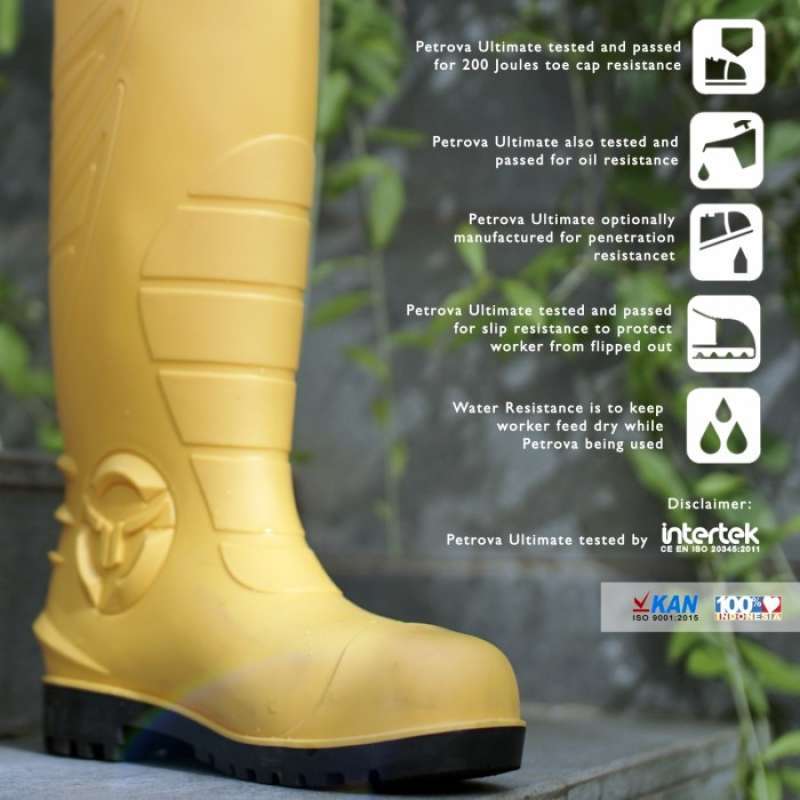 Promo Sepatu Petrova Boots PVC Ujung ada Besi Asli Indonesia Diskon 23% ...