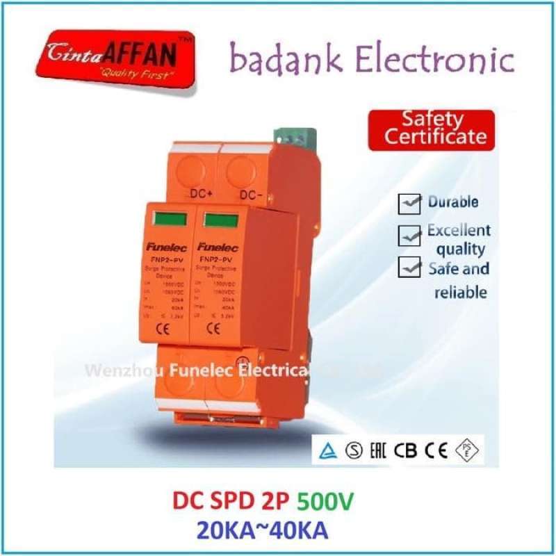 Promo Dc Spd 2P 500V Surge Arrester Protect Device Solar Pv Panel Surya ...