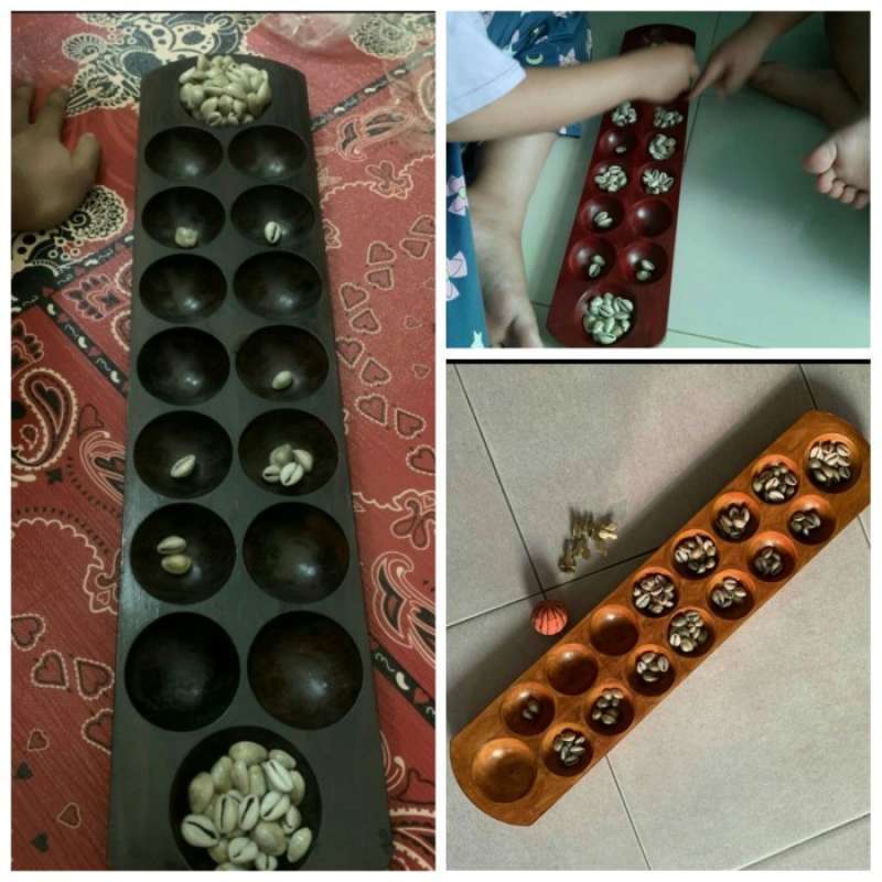 Promo Congklak Kayu Free 120 Biji Kerang/Dakon Kayu/Permainan ...
