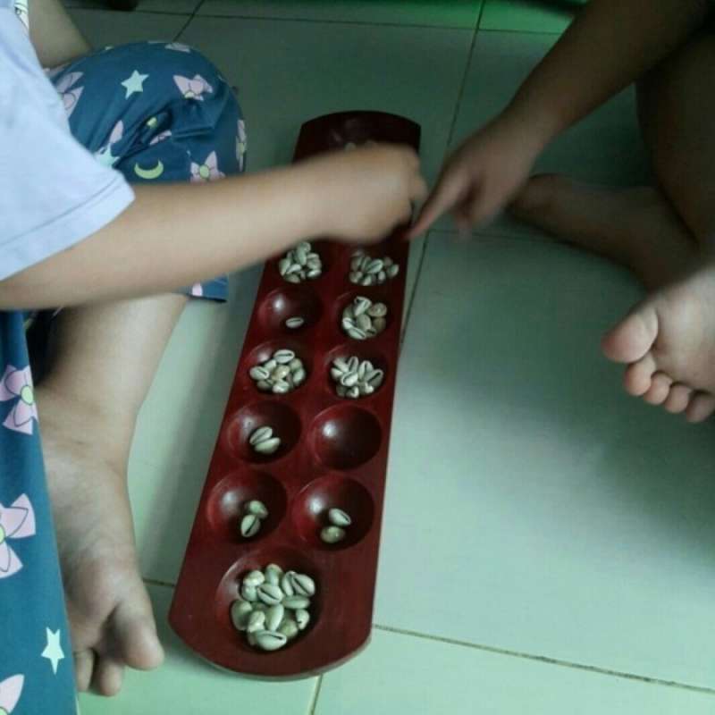 Promo Congklak Kayu Free 120 Biji Kerang/Dakon Kayu/Permainan ...
