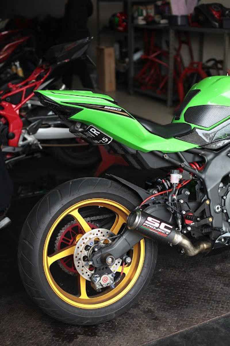 Promo SC Project CR-T Muffler Carbon Fullsystem High Mount Kawasaki ZX ...