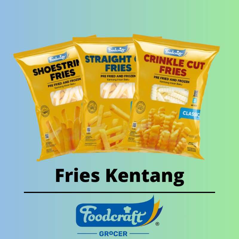 Promo Foodcraft French Fries Series Kentang Goreng Aneka Bentuk Frozen 1kg - Straight Cut Diskon ...