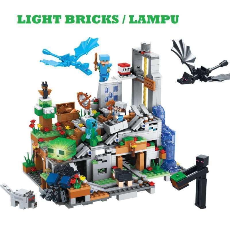 Promo 1013 Lego Minecraft My World The Mountain Light Bricks ( Lampu ...