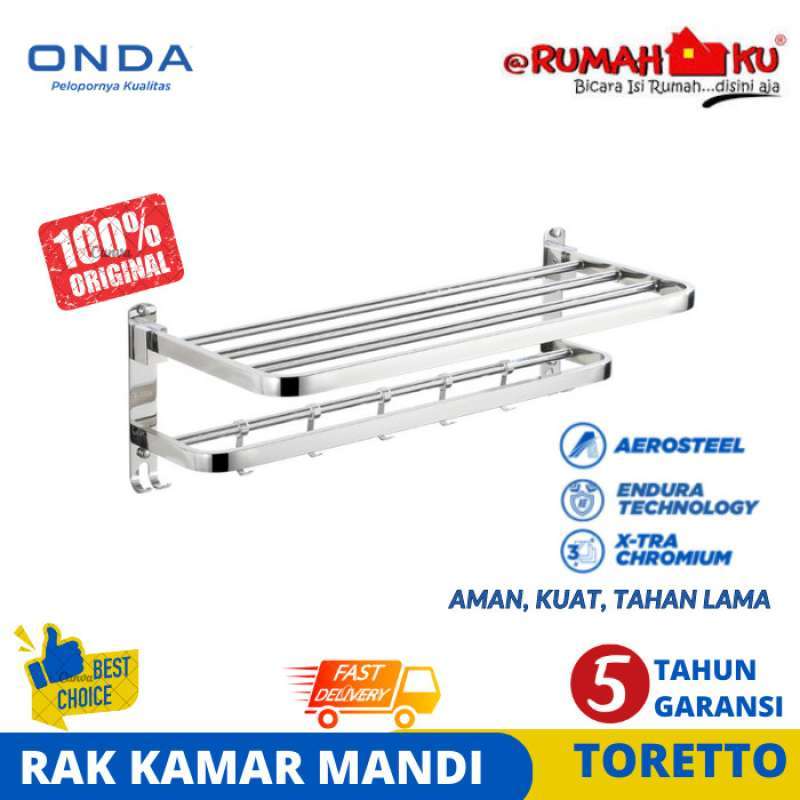 Jual ONDA EXCLUSIVE Rak Handuk Double Kamar Mandi Stainless Toretto di ...