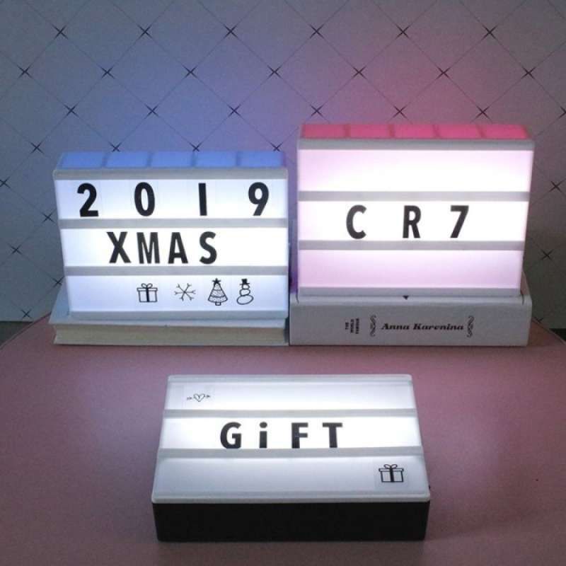 Promo LAMPU DISPLAY HURUF LED / LETTER LIGHT BOX A5 DIY CINEMA BOARD ...