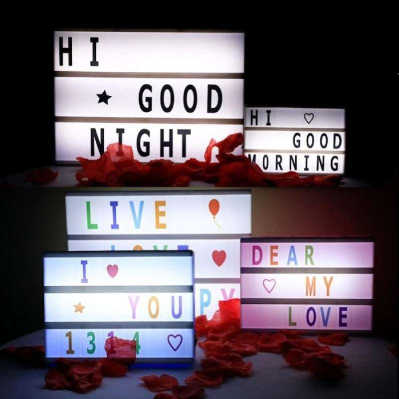 Promo LAMPU DISPLAY HURUF LED / LETTER LIGHT BOX A5 DIY CINEMA BOARD ...