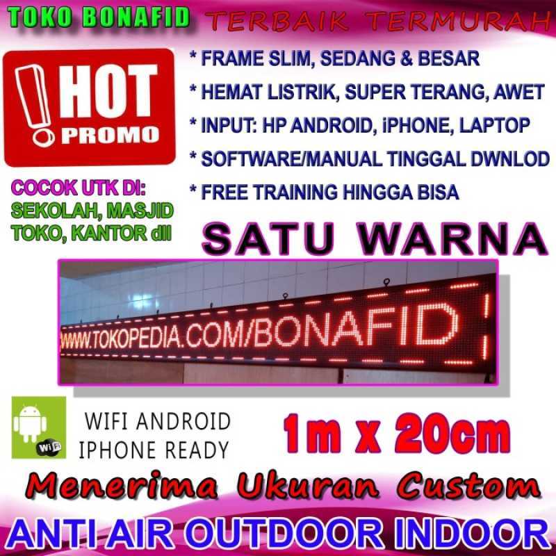 Promo LED RUNNING TEXT 100 CM X 20 CM MOVING SIGN WARNA MERAH INDOOR ...