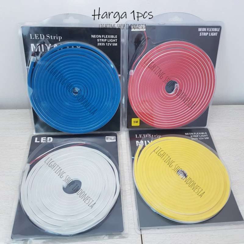 Promo Lampu Strip Led Neon Flex Meter Dc Volt Flexible Strip Light Poroswonderland Blue