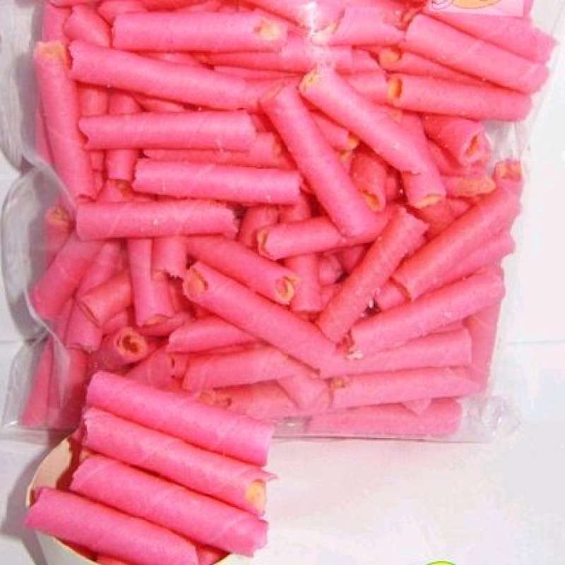 Promo Wafer Stik Roll Mini Rasa Strawberry - 250gr / Stick Gulung Manis ...