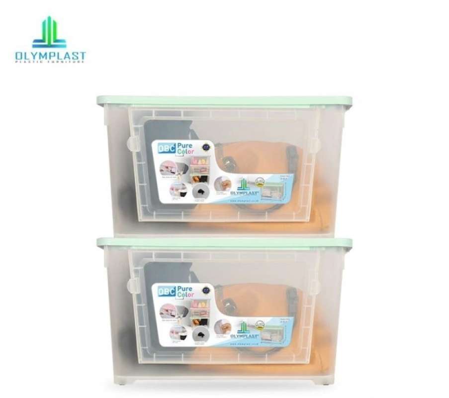 Promo Olymplast OBC PURE Bening Transparan Box Container 62 Liter Kotak ...