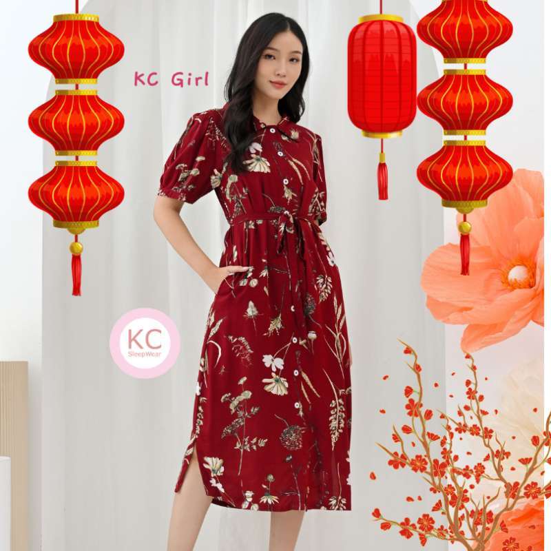 Jual Kc Girl In Maroon Fern Dress Imlek Ceongsam Cny Baju Shanghai Di Seller Kcsleepwear ...