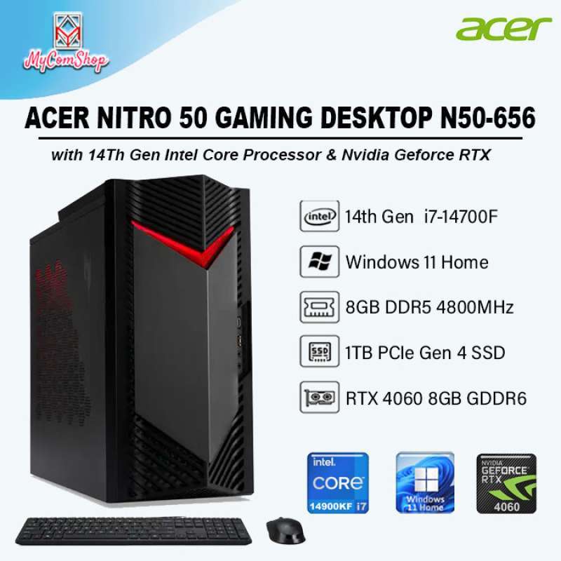 Jual Acer Nitro 50 Gaming Pc N50-656 I7-14700f 8gb 1tb Ssd Rtx 4060 8gb Di Seller Mycomshop ...