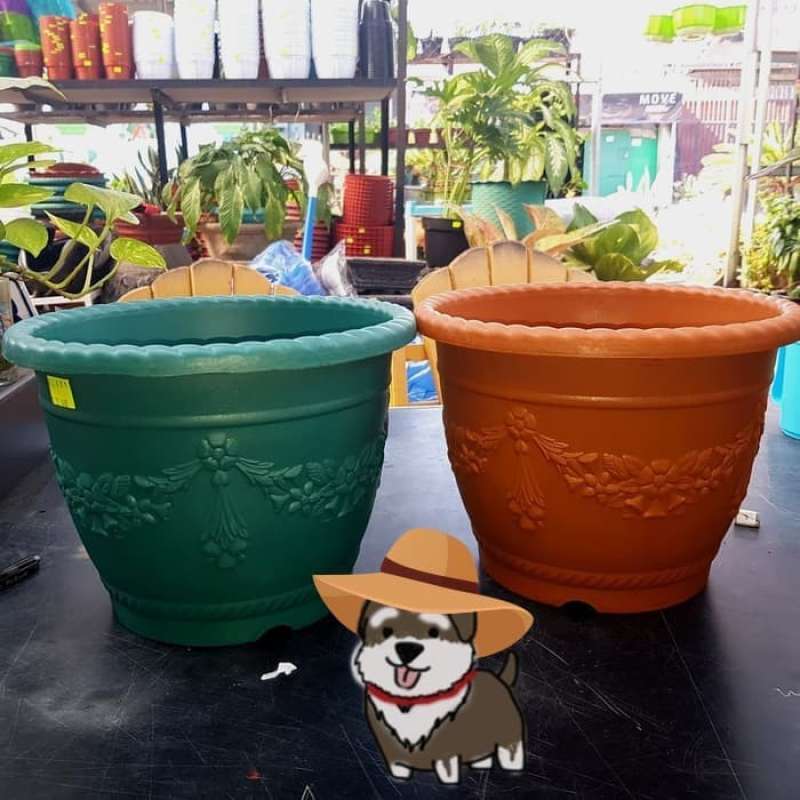 Promo Pot Tanaman / Pot Bunga Warna Bata / Hijau 60 cm - Glory Diskon ...