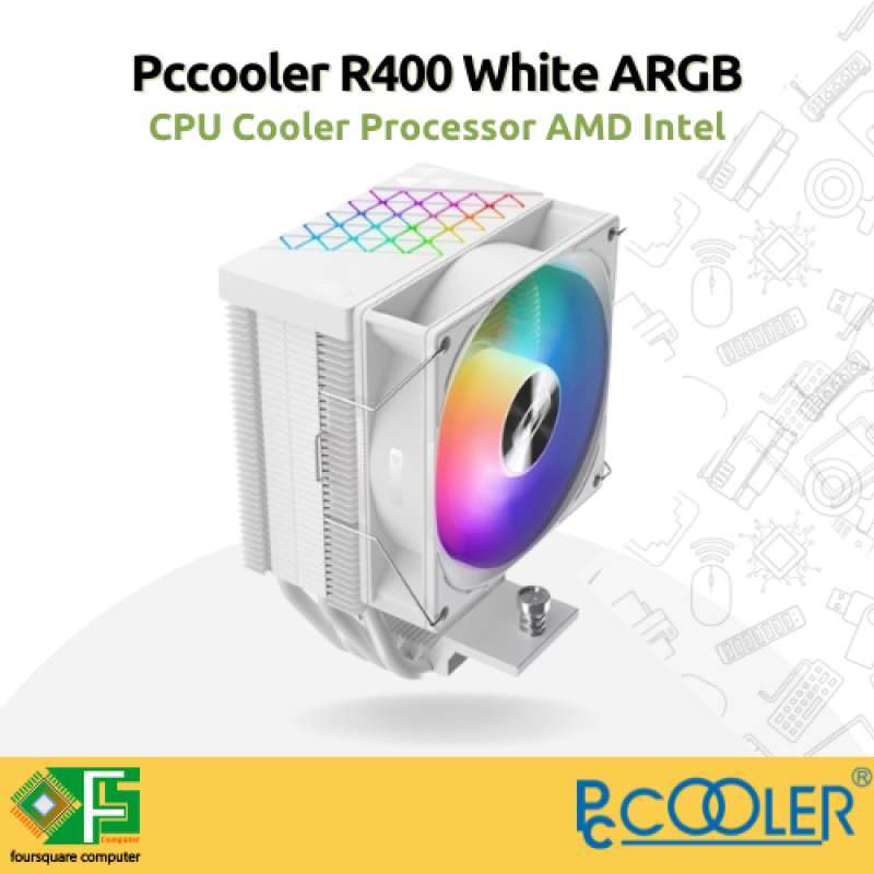 Promo CPU Cooler Processor Pccooler R400 White ARGB For AMD Intel ...