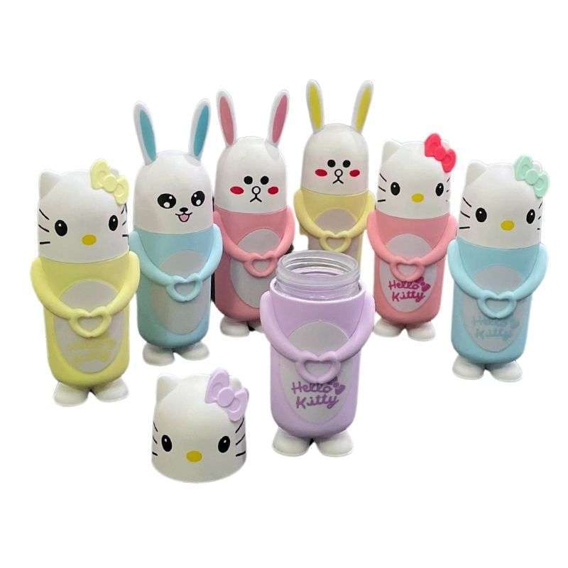 Promo DNG Botol Minum Kaca Karakter 350ml / Tempat Minum Unik / Botol ...