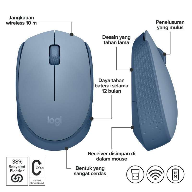 Promo Logitech M171 Mouse Wireless untuk Windows, Mac, ChromeOS - Blue ...