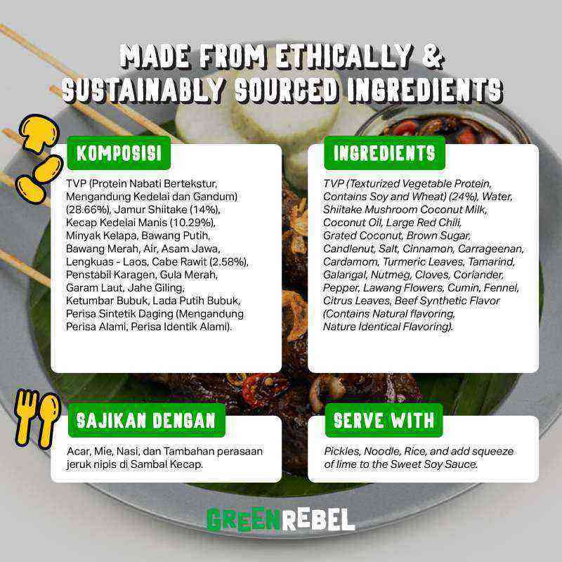 Jual Beefless Satay Bali by Green Rebel | Sate Plant Based Khas Bali di ...