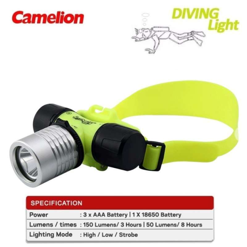 Promo Senter Kepala Selam Camelion Diving Head Light LED S67 Diskon 23% ...