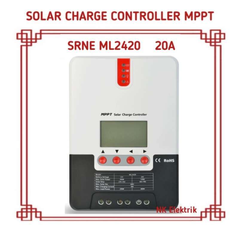 Promo MPPT Solar Charge Controller 20A SRNE ML2420 Panel Surya Diskon 23% di Seller Rhmd ...