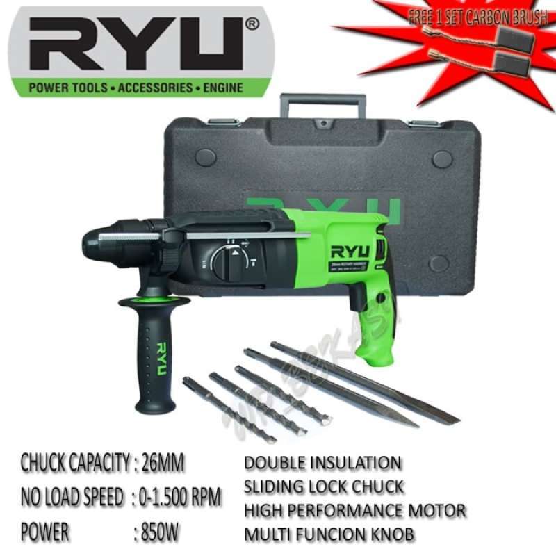 Promo Tekiro RYU Mesin Bor Bobok Beton SDS Plus Rotary Hammer Drill RRH26 Diskon 23% di Seller ...