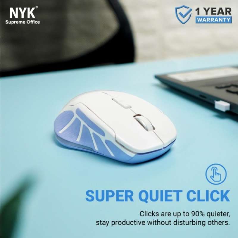 Jual Mouse Wireless Silent Click Nykc40 Side Button - Black Tosca Di ...