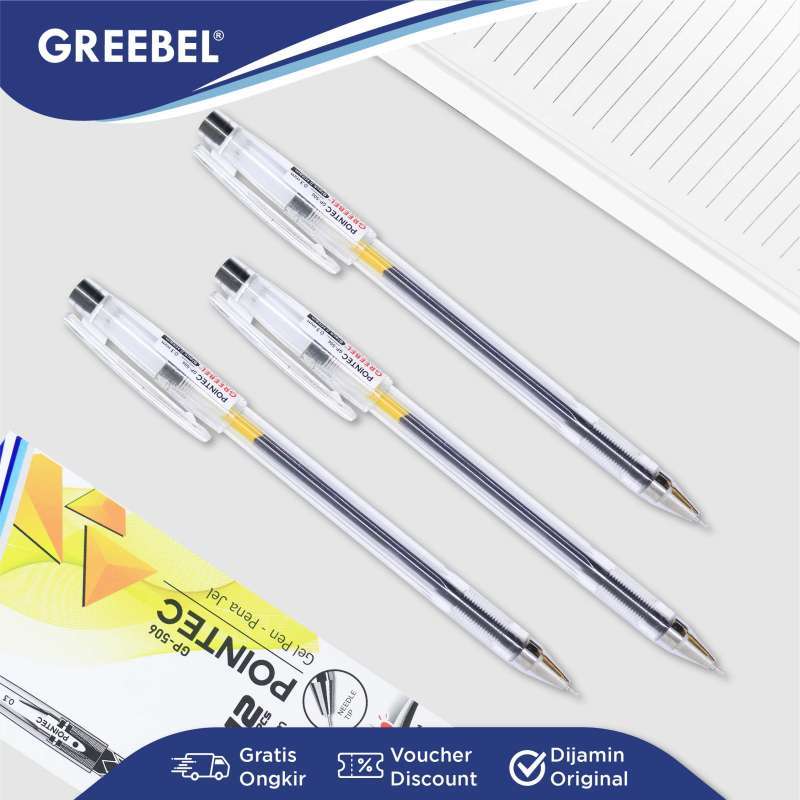 Promo GREEBEL GEL PEN GP-506 POINTEC 0.3 /Pen/Pulpen/gel pen utk atk ...