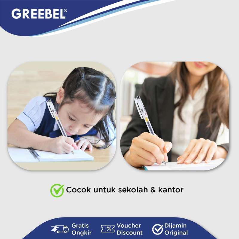 Promo GREEBEL GEL PEN GP-506 POINTEC 0.3 /Pen/Pulpen/gel pen utk atk ...