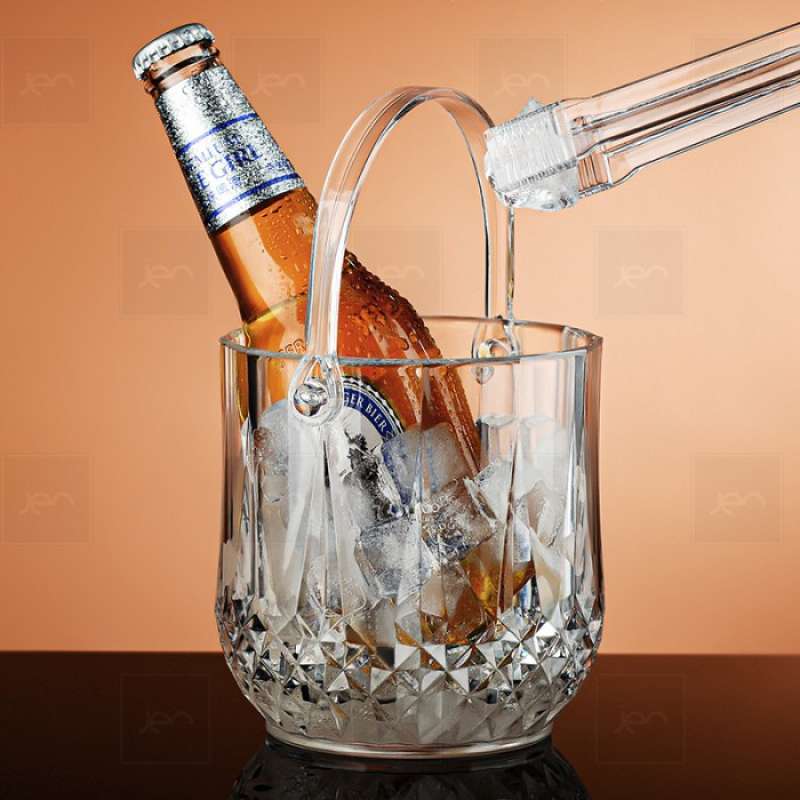 Promo Keranjang Es Batu Ember minuman serbaguna Glass Ice Bucket 1L ...