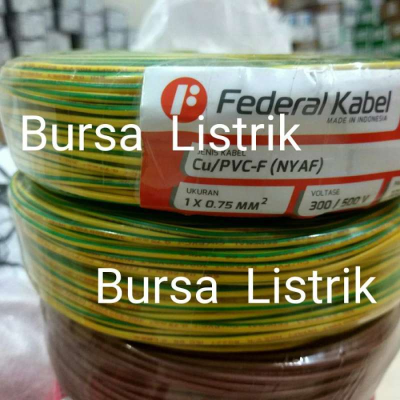 Promo kabel serabut Nyaf 1 x 0.75 mm kuning hijau grounding Roll an 100m Diskon 23% di Seller ...