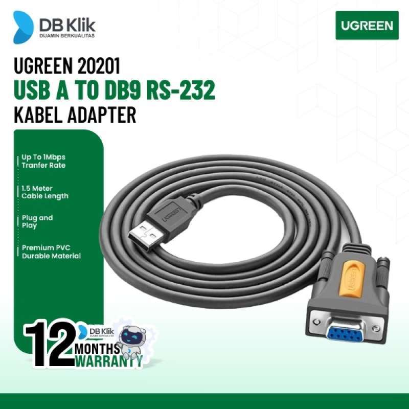 Jual Kabel Adapter UGreen Usb A to DB9 RS-232 Serial Female 1,5M (20201 ...