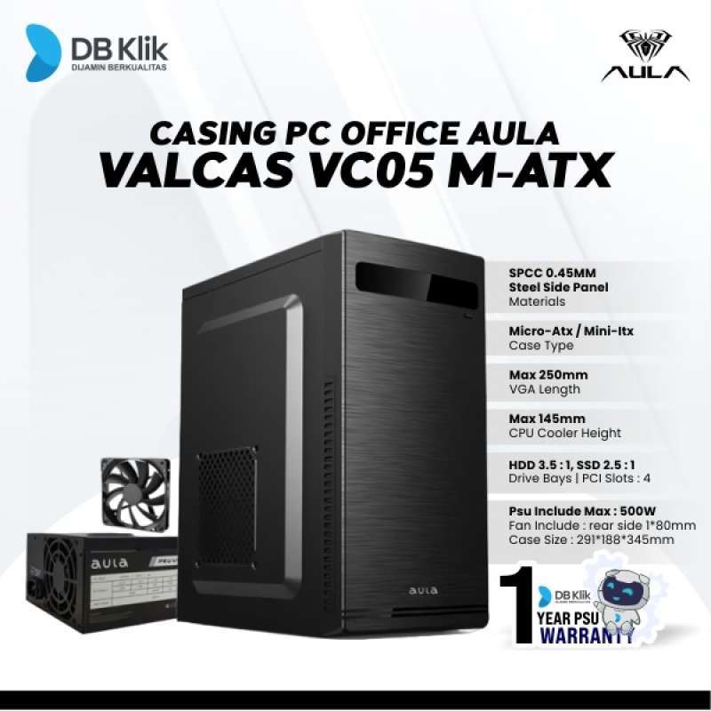 Jual Casing PC Office AULA VALCAS VC05 m-Atx Include PSU 500w - Case PC ...
