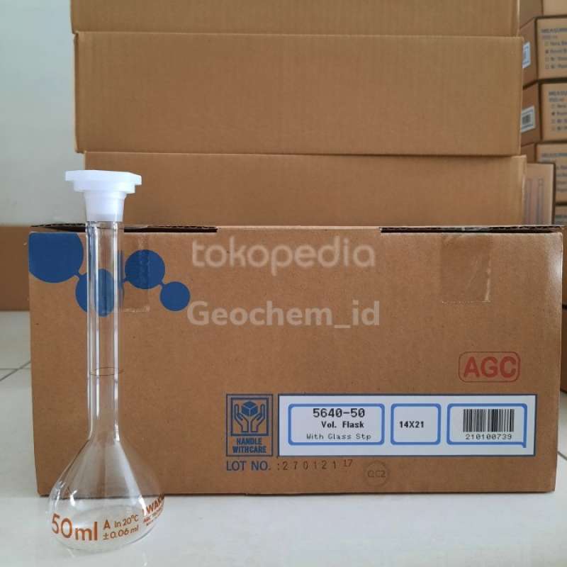 Promo Labu Ukur 50ml Pp Stopper Class A Iwaki 5645 -50| Volumetric ...